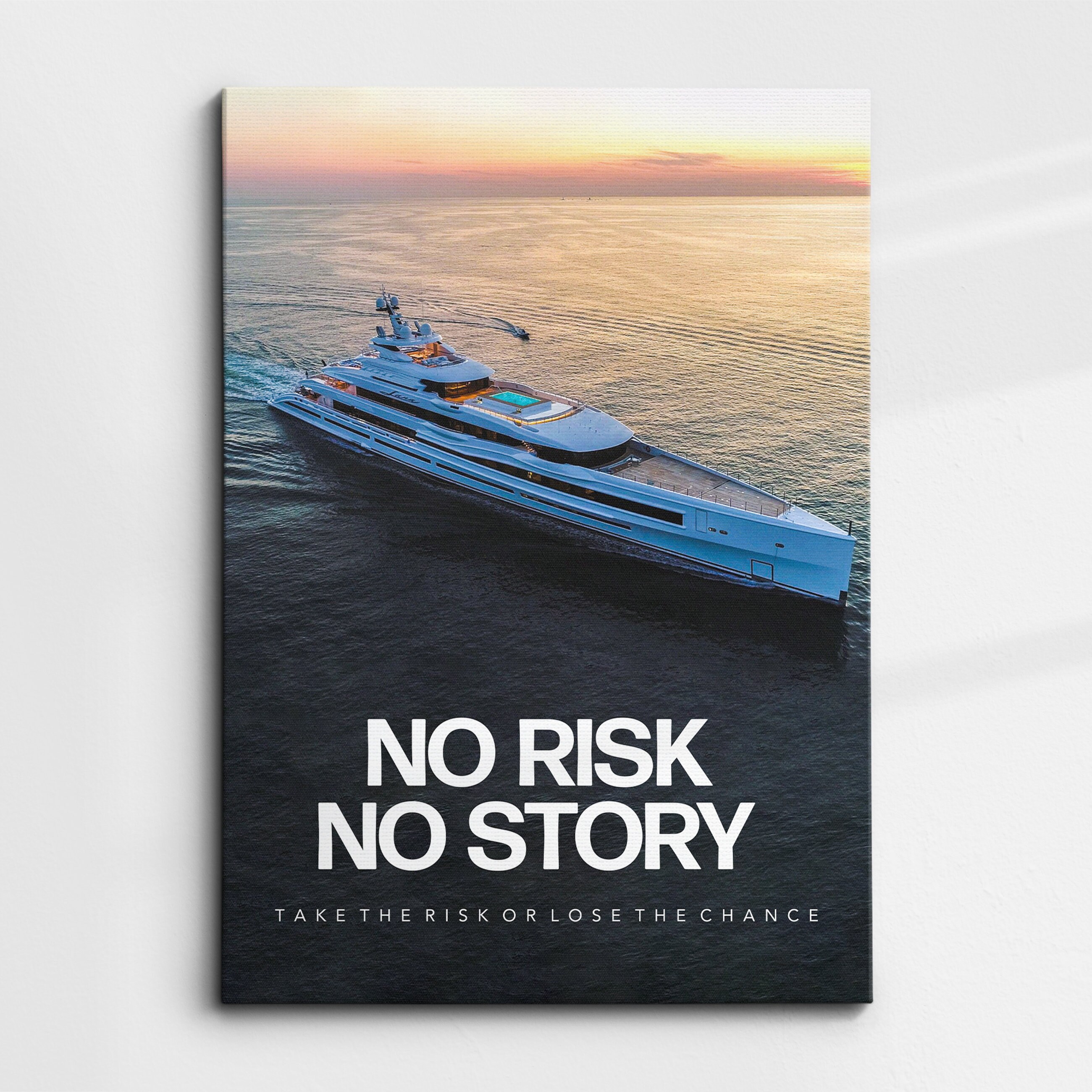 No Risk No Story Yacht Boat Quote Motivational Inspirational, Framed ...