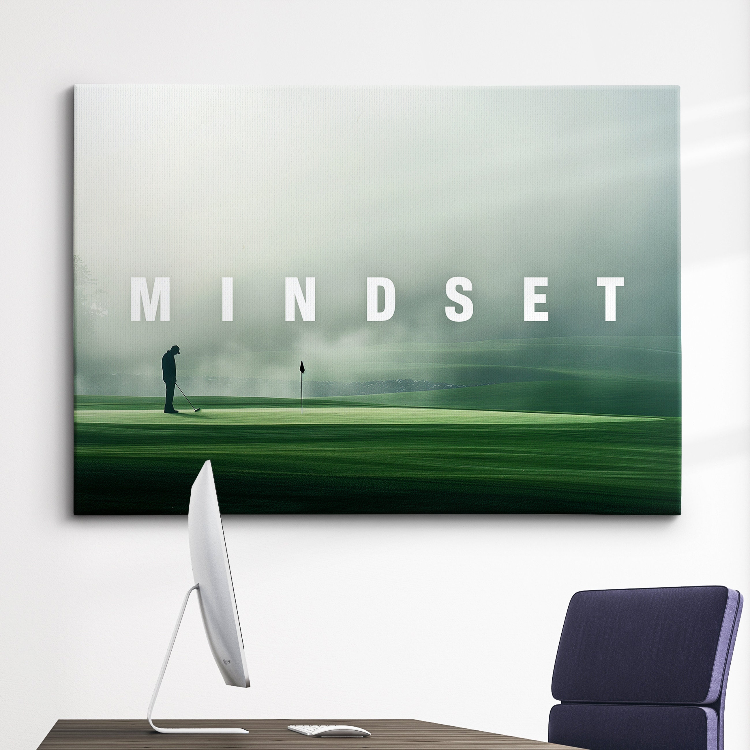 Golf Mindset Quote Sports Motivational Inspirational Framed Canvas Wall ...