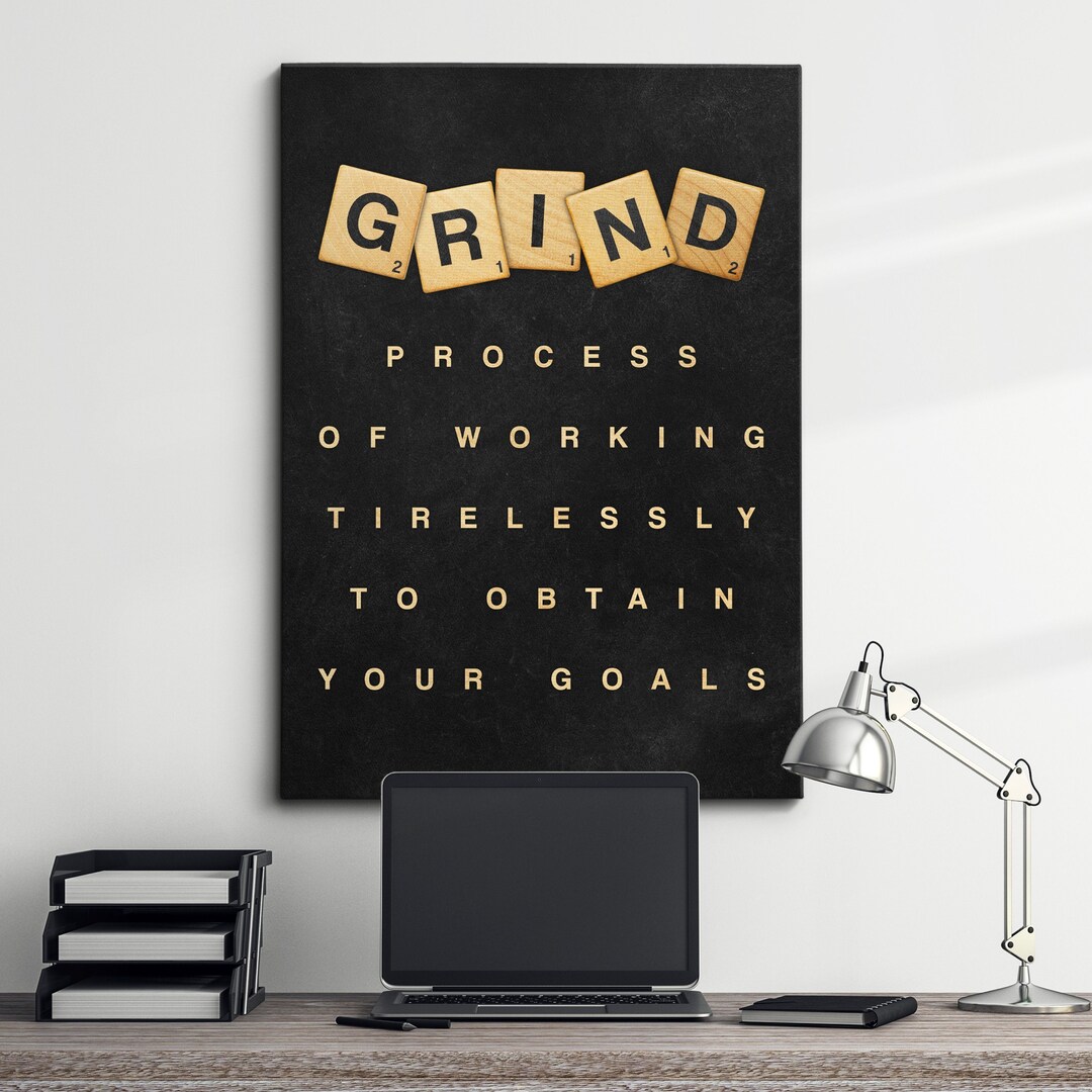 Grind Definition Quote Puzzle Pieces Motivational Inspirational, Framed ...