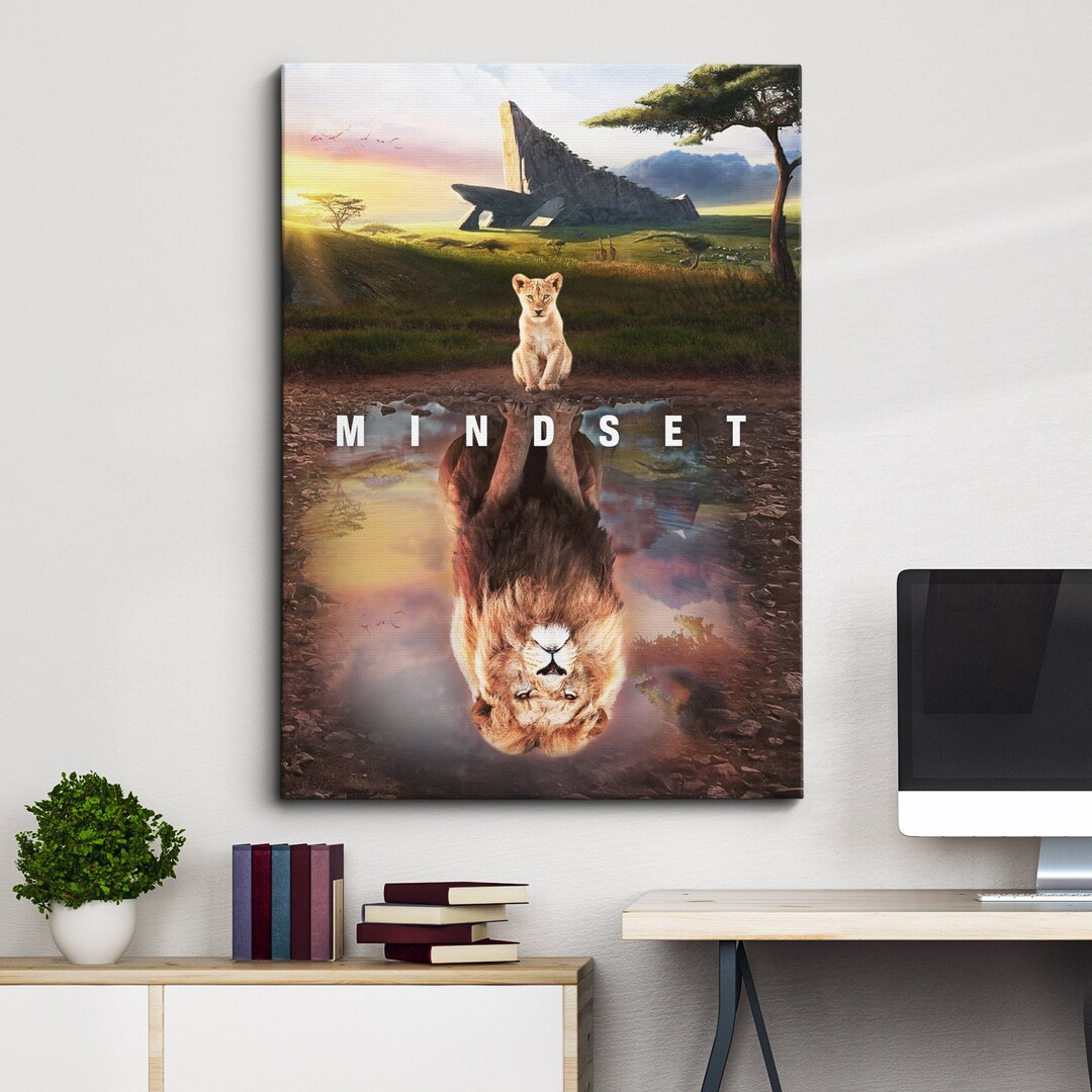 Mindset Cub Lion Reflection Animal Kids Motivational Inspirational ...