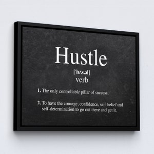 Hustle Definition Quote Entrepreneur Motivational Inspirational, Framed ...