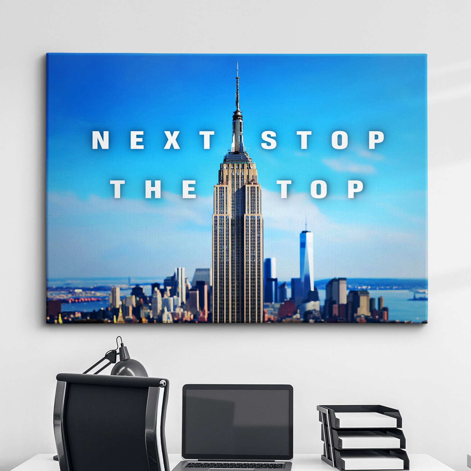 Next Stop the Top Motivational Inspirational, Framed Canvas Wall Art ...