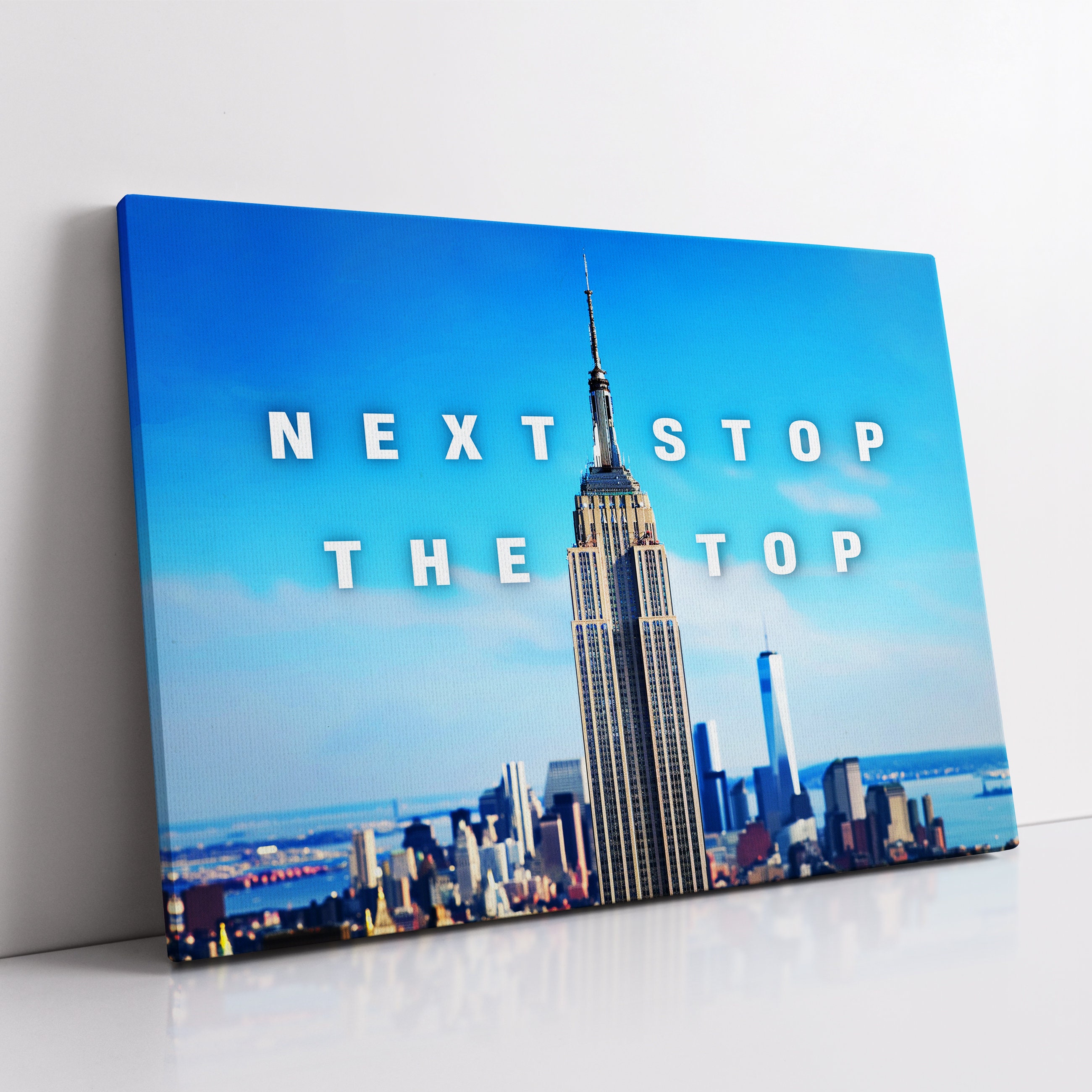 Next Stop the Top Motivational Inspirational, Framed Canvas Wall Art ...