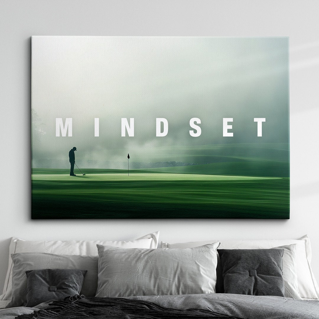 Golf Mindset Quote Sports Motivational Inspirational Framed Canvas Wall ...