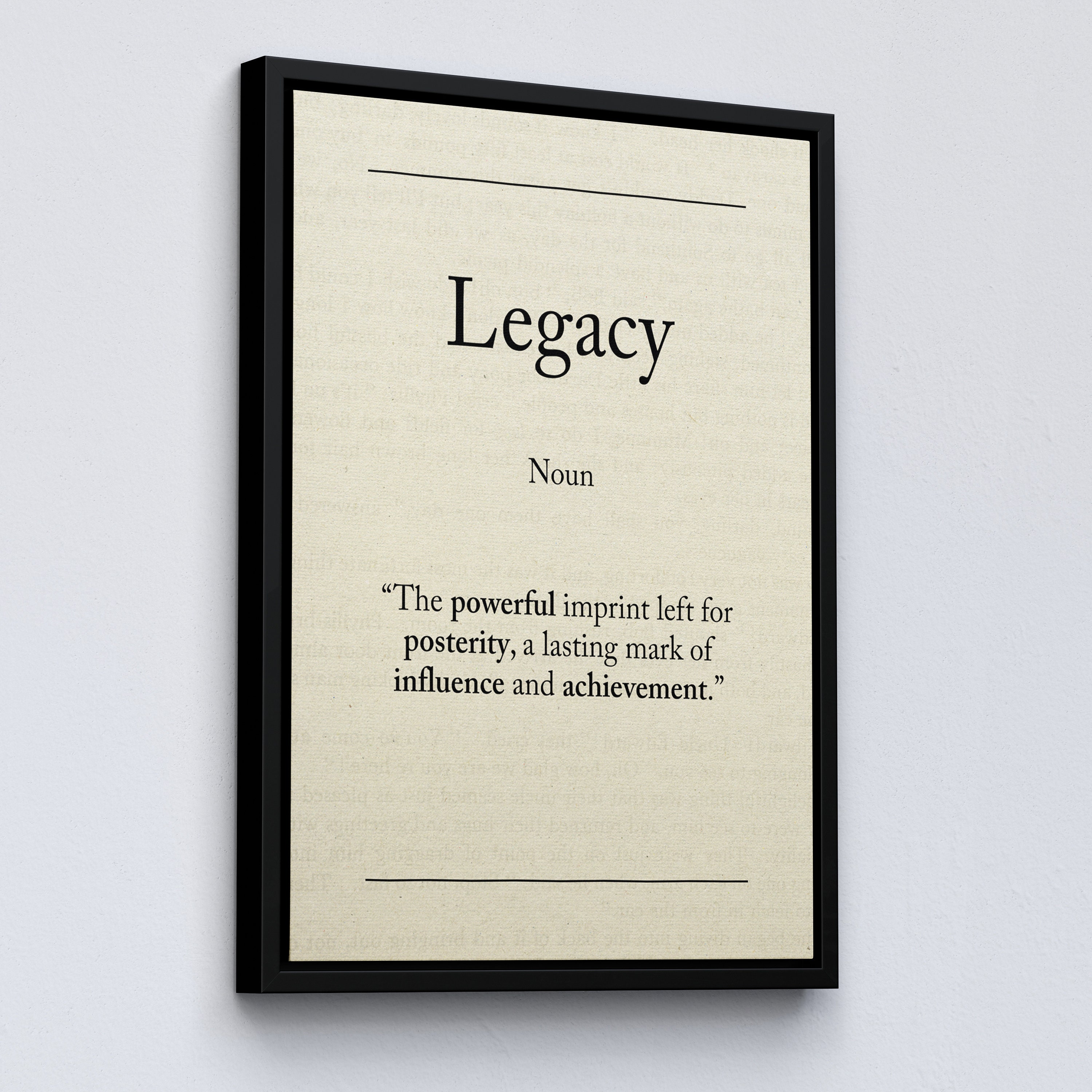 Legacy Book Page Definition Quote Motivational Inspirational Framed ...
