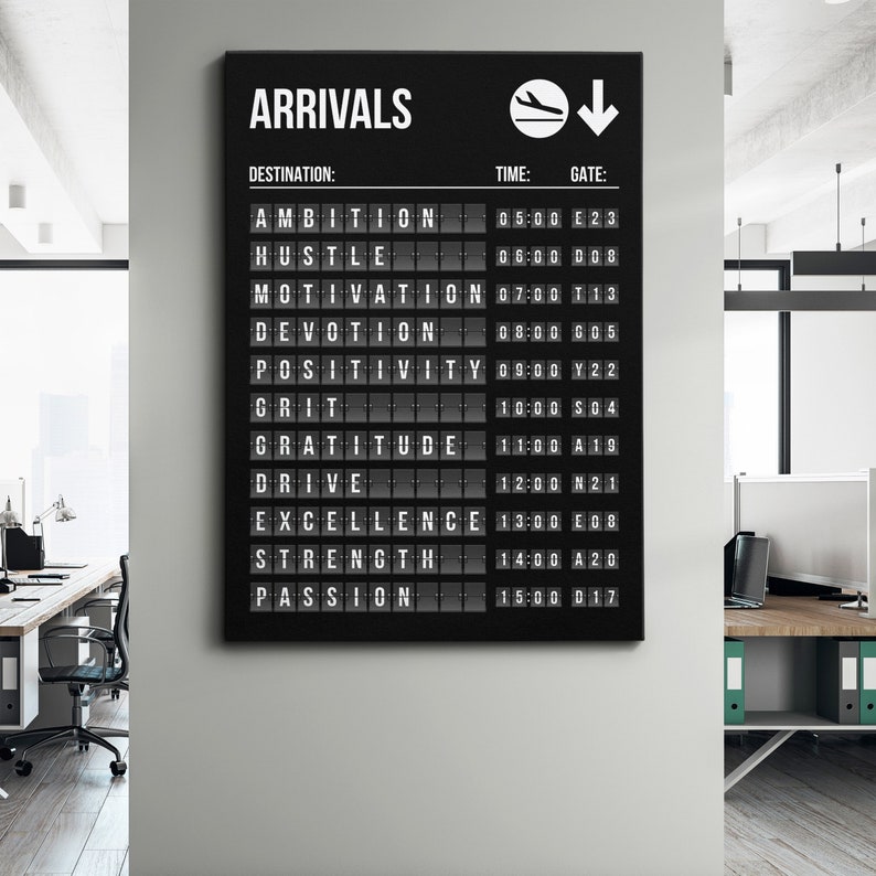 Arrivals Success List Board Quotes Motivational Inspirational, Framed ...