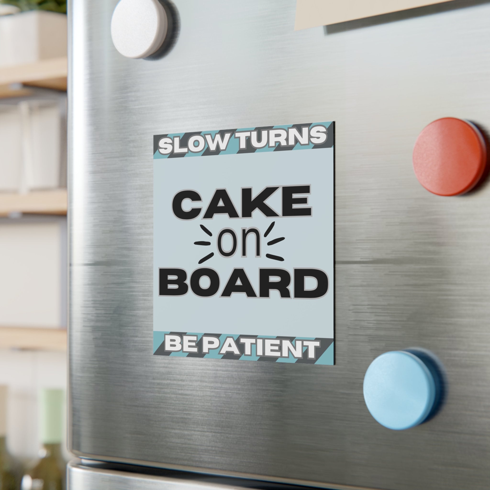 Cake on Board Square Magnet for Car, Car Magnet, Business Logo Car ...