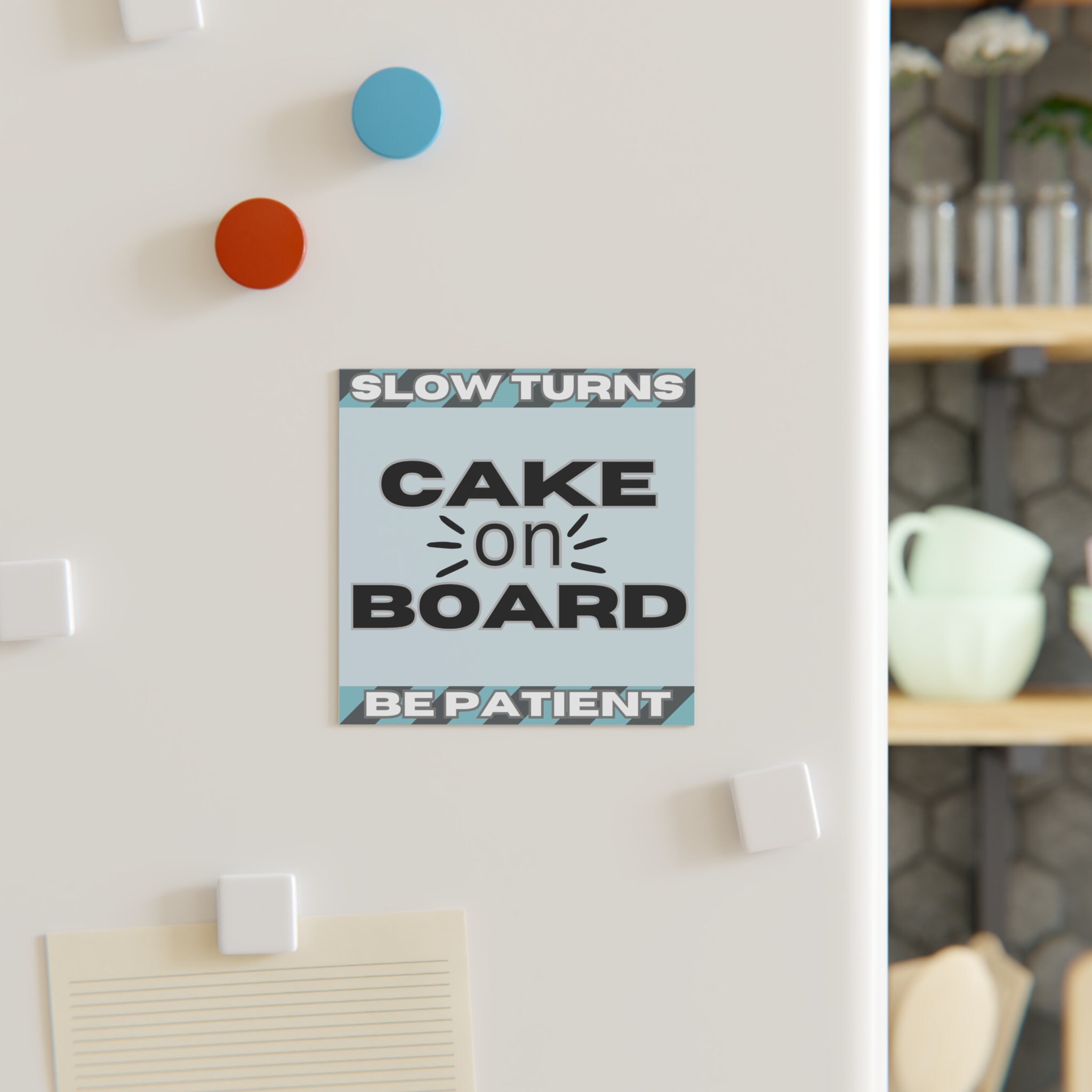 Cake on Board Square Magnet for Car, Car Magnet, Business Logo Car ...