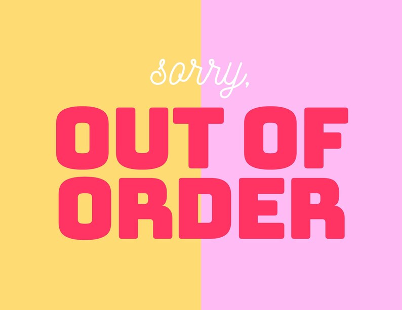 Out of Order Sign – Retro Bold Color Block – Cute Printable Door Sign ...