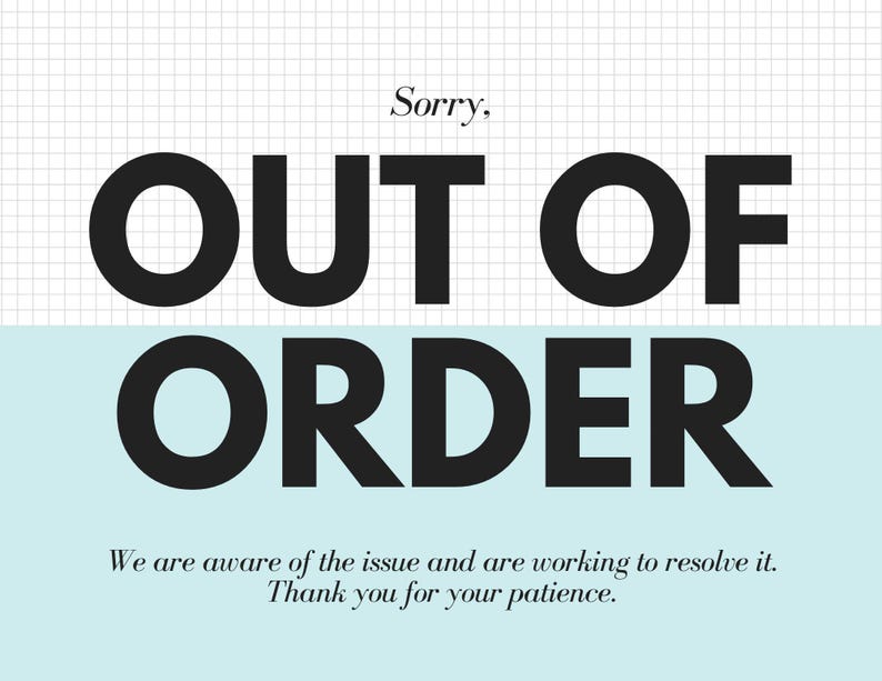 Out of Order Signs – Soft Minimal Office Sign – Editable Canva Template ...