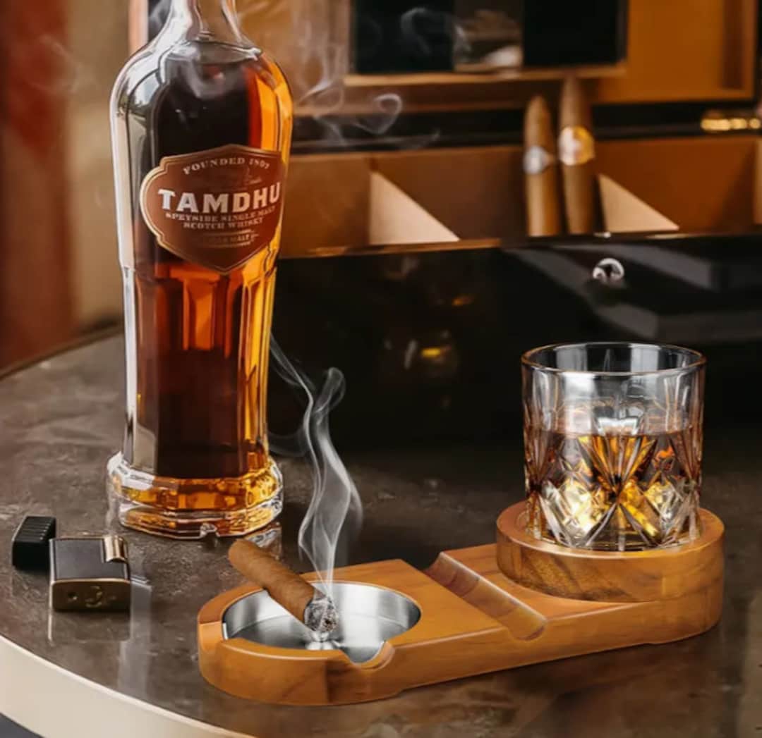 Cigar and Whiskey Holder - Etsy