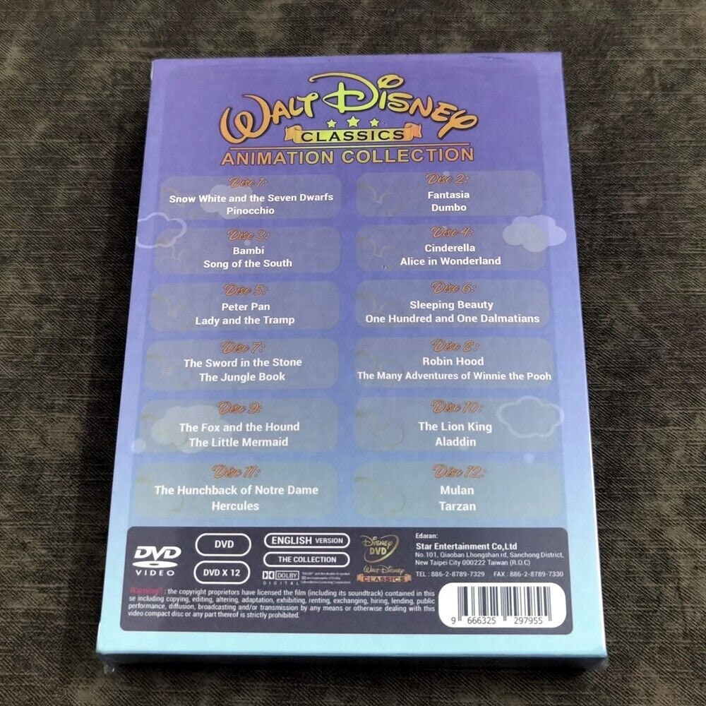 Walt Disney Classics 24-movies Animation Collection DVD BOX SET - Etsy