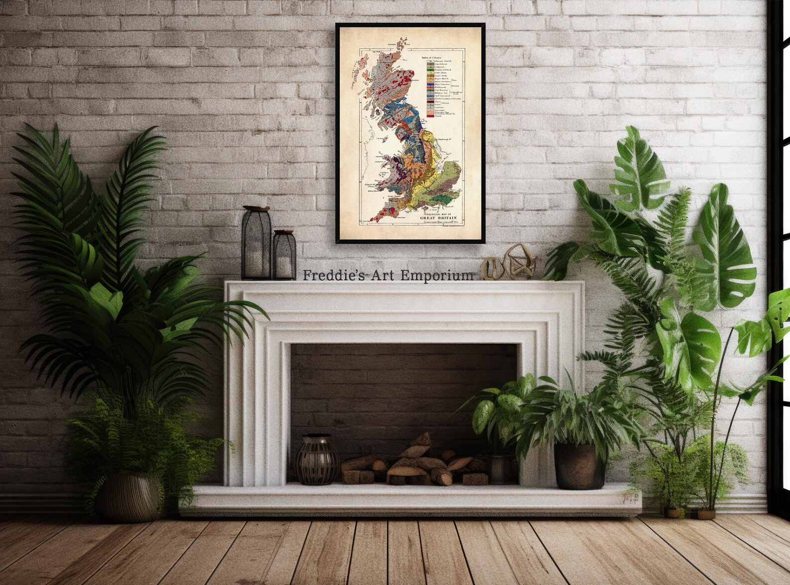 Geological Map of UK Framed or Unframed Fine Art Print // Vintage Great ...