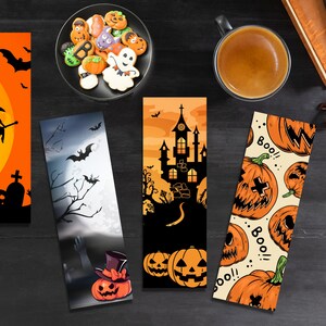 Halloween Bookmarks Bundle, Set of 4 Printable Spooky Markers, Bats ...
