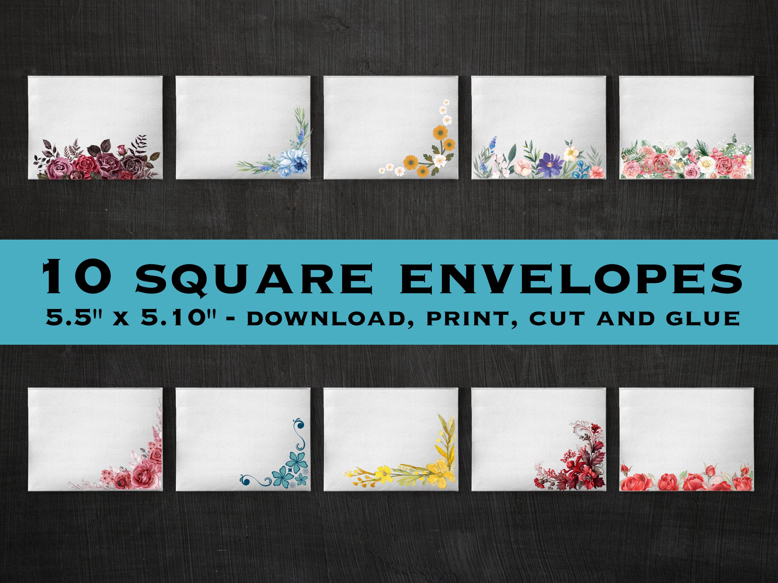 Floral Printable Notepaper & Envelope Bundle Flower - Etsy