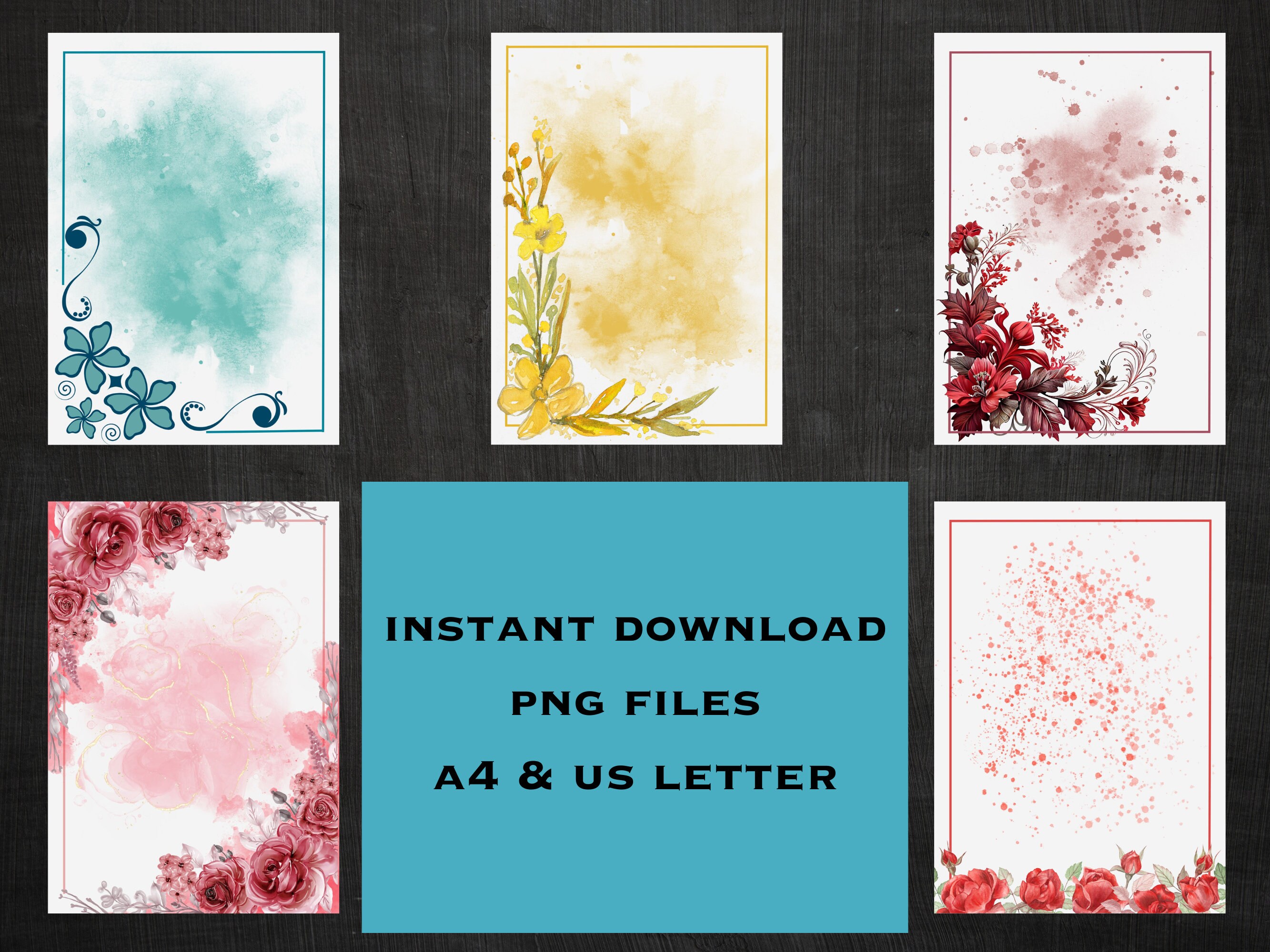 Floral Printable Notepaper & Envelope Bundle Flower - Etsy