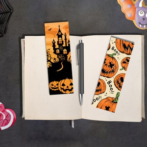 Halloween Bookmarks Bundle, Set of 4 Printable Spooky Markers, Bats ...