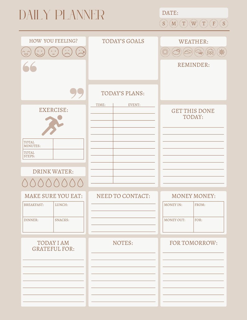 Clean Daily Planner - Etsy