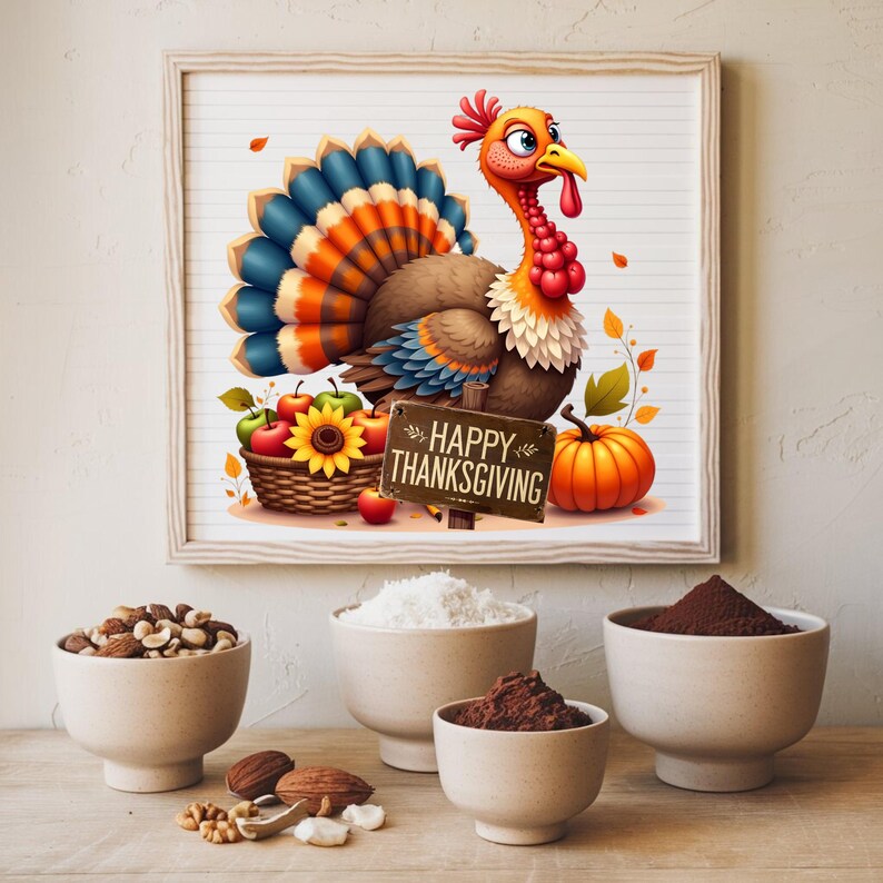 Thanksgiving Turkey Clipart: Autumn Watercolor Animal Art (PNG, JPG ...