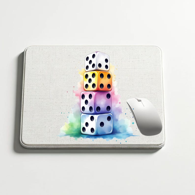 Watercolor Dice Clipart: 25 Colorful PNG Images (digital Download) - Etsy