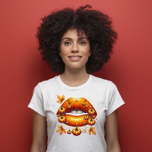 Woman's Lips Clipart. Pumpkin Lips With Halloween and Fall PNG and JPG ...
