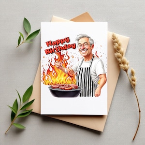Watercolor BBQ Birthday Clipart: Funny Grill Party PNG (digital ...