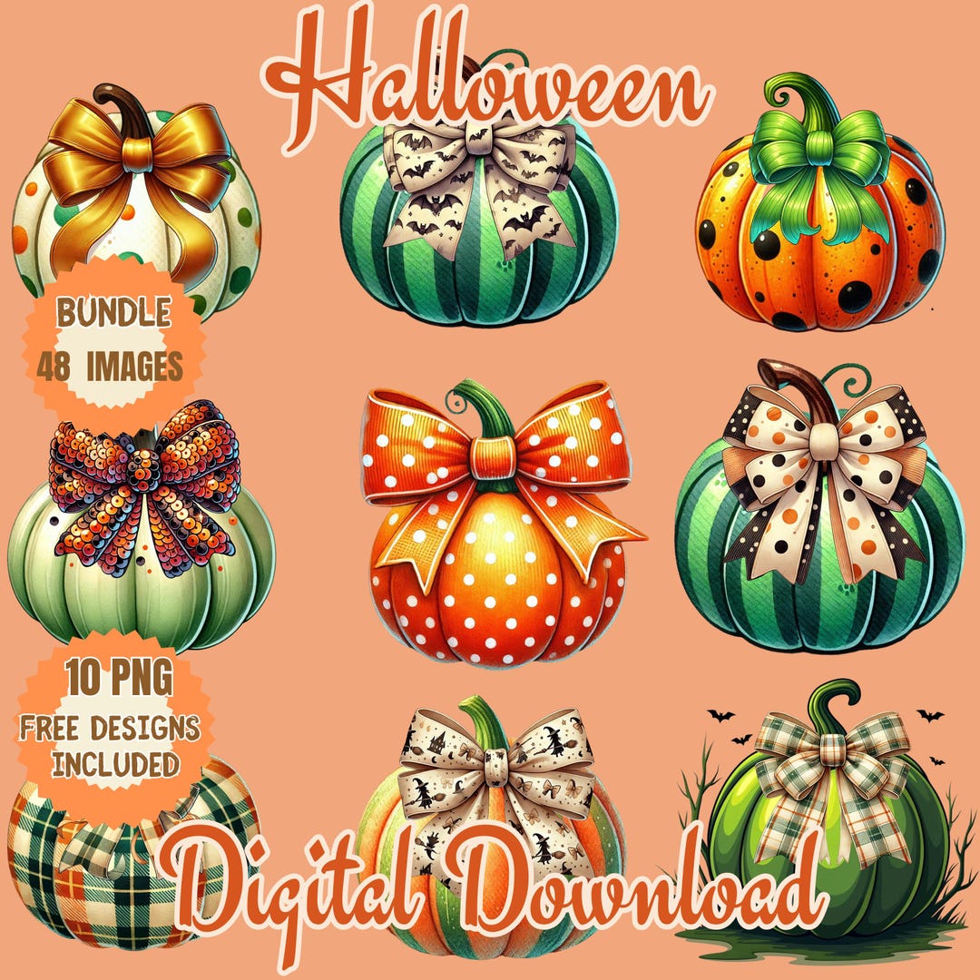 Watercolor Pumpkin Bundle Png Clipart, Pumpkin Season, 24 Fall Pumpkins ...
