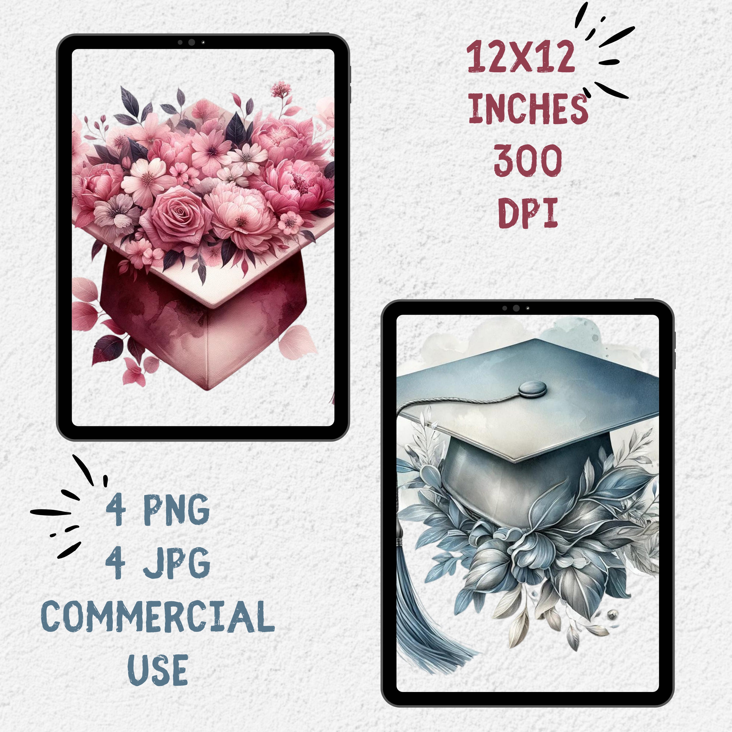 Watercolor Graduation Hat Clipart, Graduation Students, Graduation DIY ...