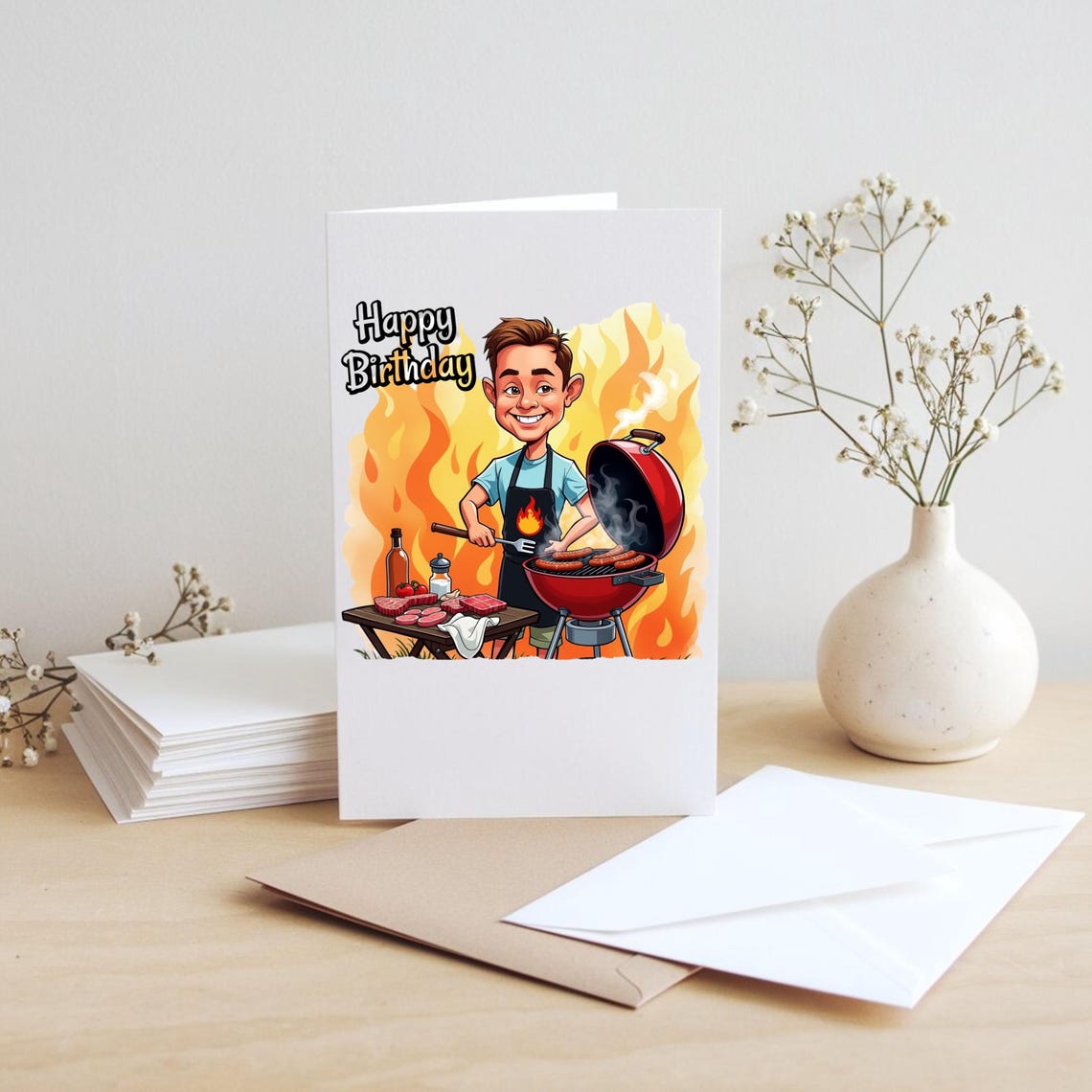 Watercolor BBQ Birthday Clipart: Funny Grill Party PNG (digital ...