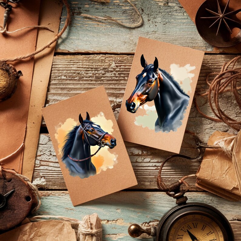 Watercolor Horse Clipart: Farm Animal PNG Images (digital Download) - Etsy