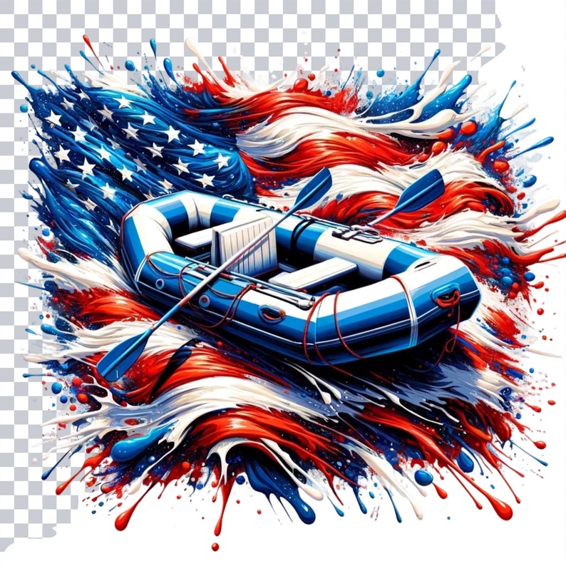 Extreme Rafting Clipart: Adrenaline Water Sports & River -watercolor ...