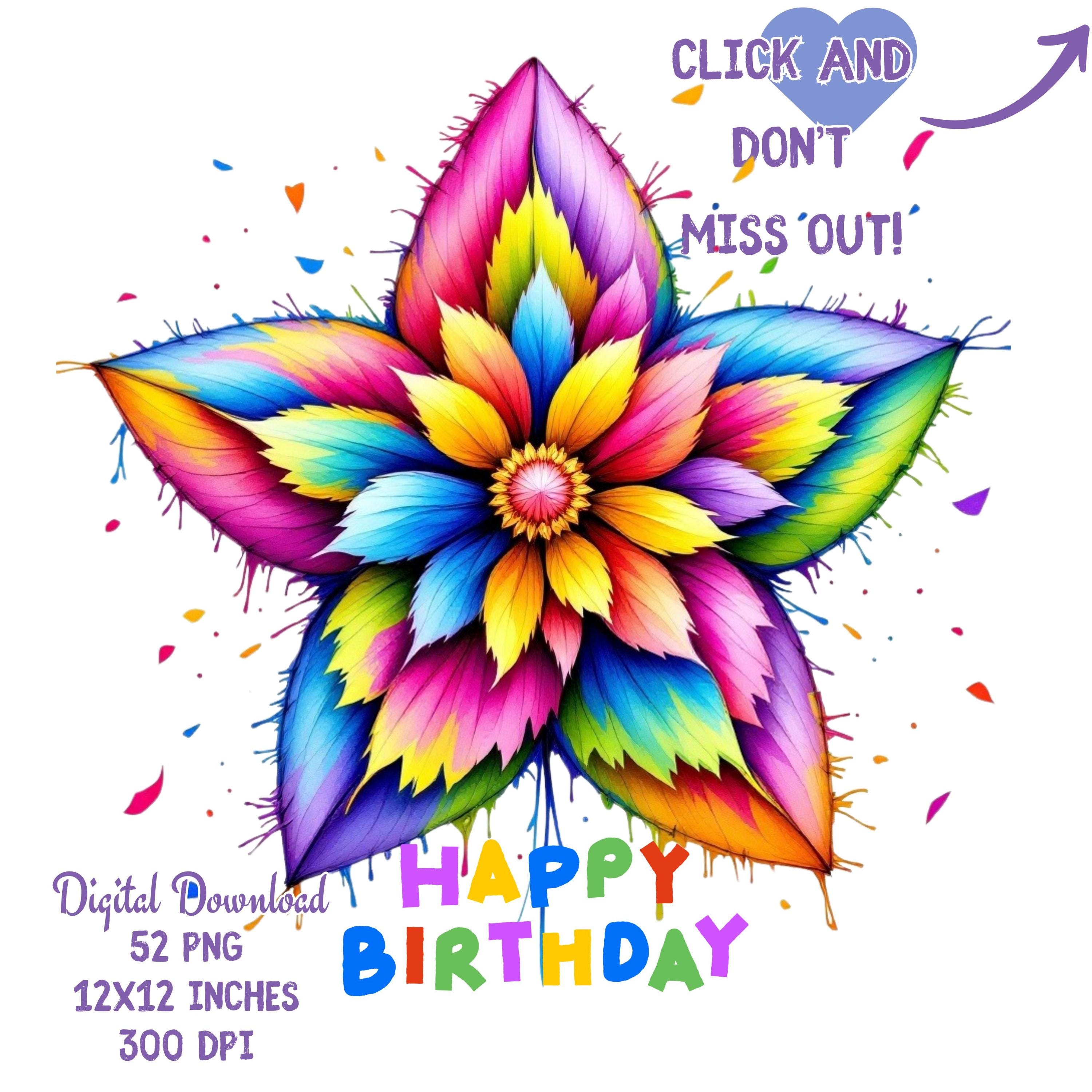 Watercolor Happy Birthday Clipart, Birthday Party PNG, Birthday ...