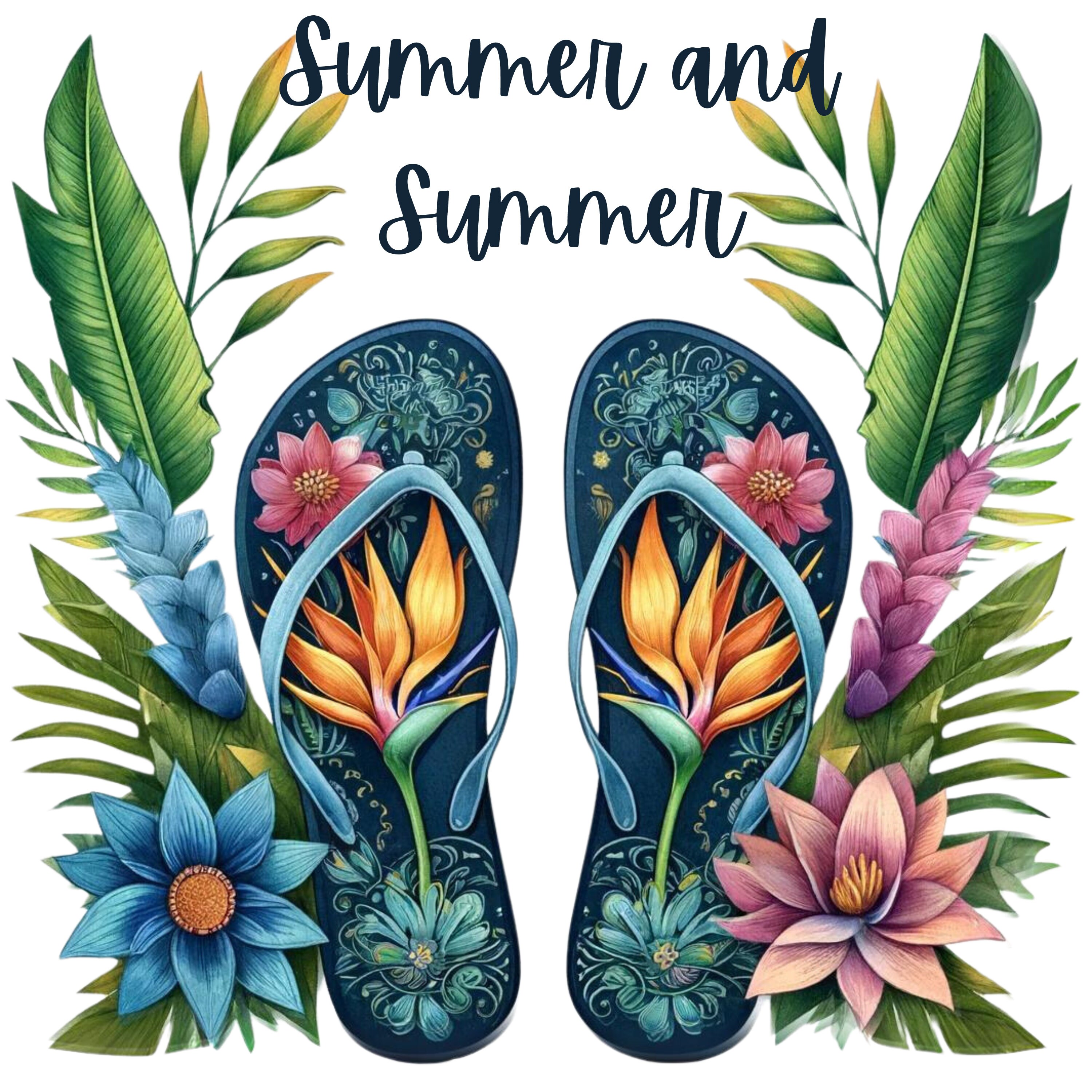 Summer Flip Flops Clipart, Colorful Summer Clipart Bundle. Summer Shoes ...