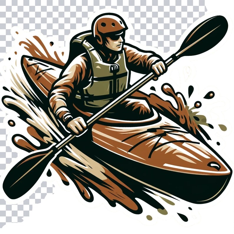 Watercolor Kayak Adventure Clipart. Travel Illustration. Water Sport ...