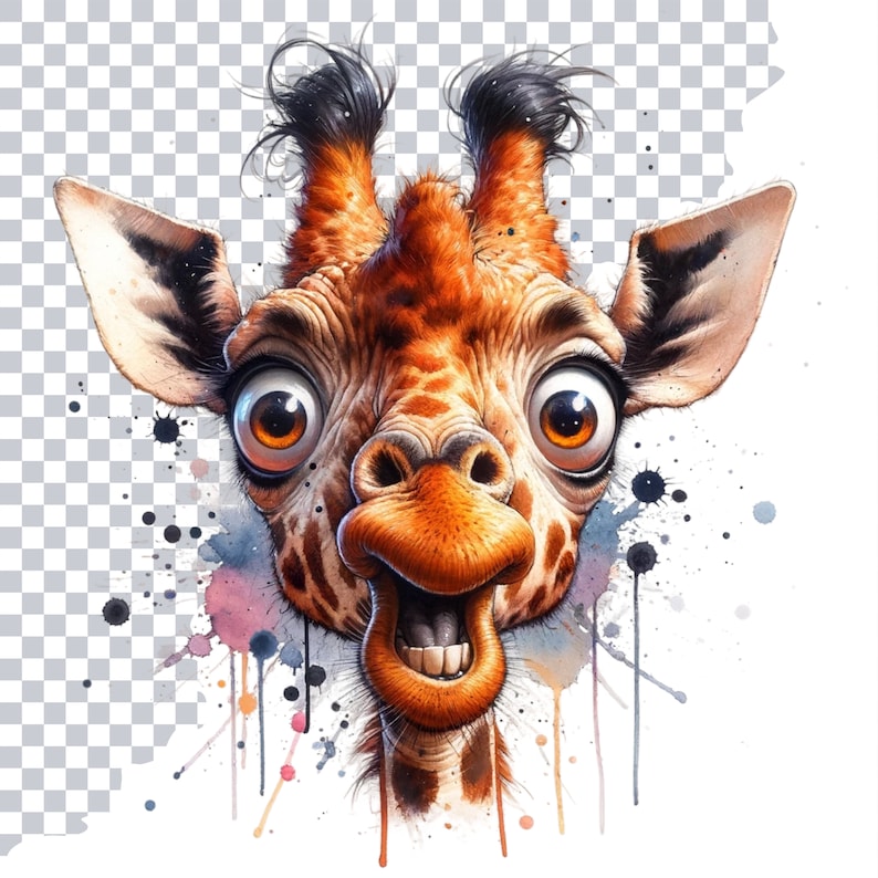 Watercolor Giraffe Clipart: Whimsical Animal Art (digital Download) - Etsy