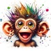 Fantasy Monkey Clipart: Punk Hair, Piercings (PNG & JPG Digital ...