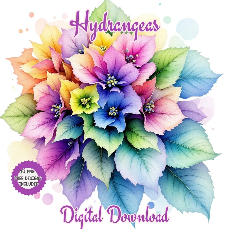 Watercolor Floral Winter Clipart Png. Dusty Blue Watercolor Flower ...