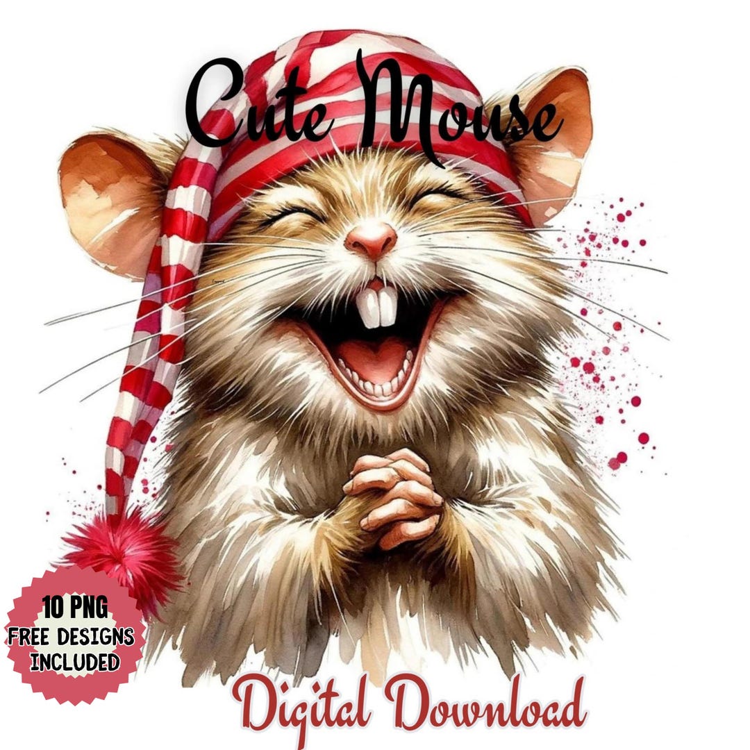 Cute Watercolor Mouse Clipart, Adorable Cute Mice, Nursery Art, JPG and ...