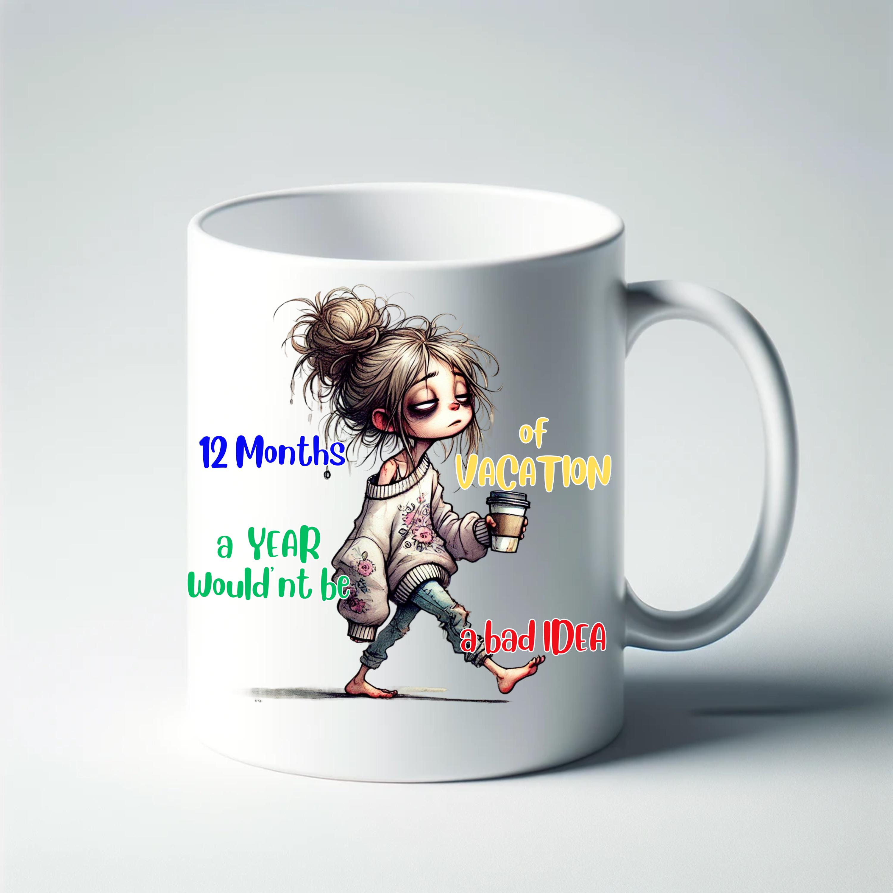 Watercolor Frazzled Girl Coffee Clipart: Weary Woman PNG (digital ...