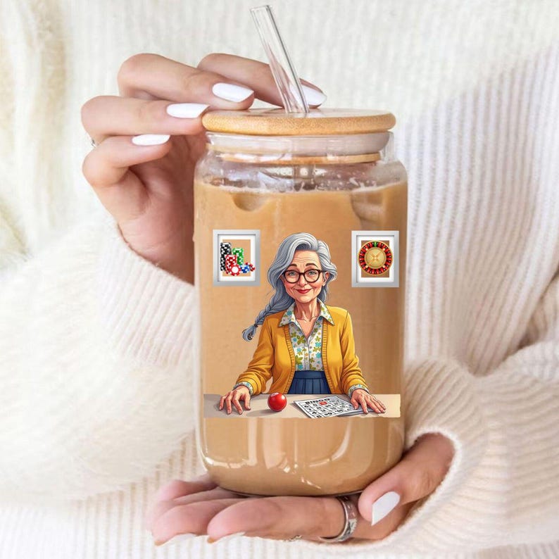 Grandma Playing Cards PNG: Funny Senior Lady Clipart (digital Download ...