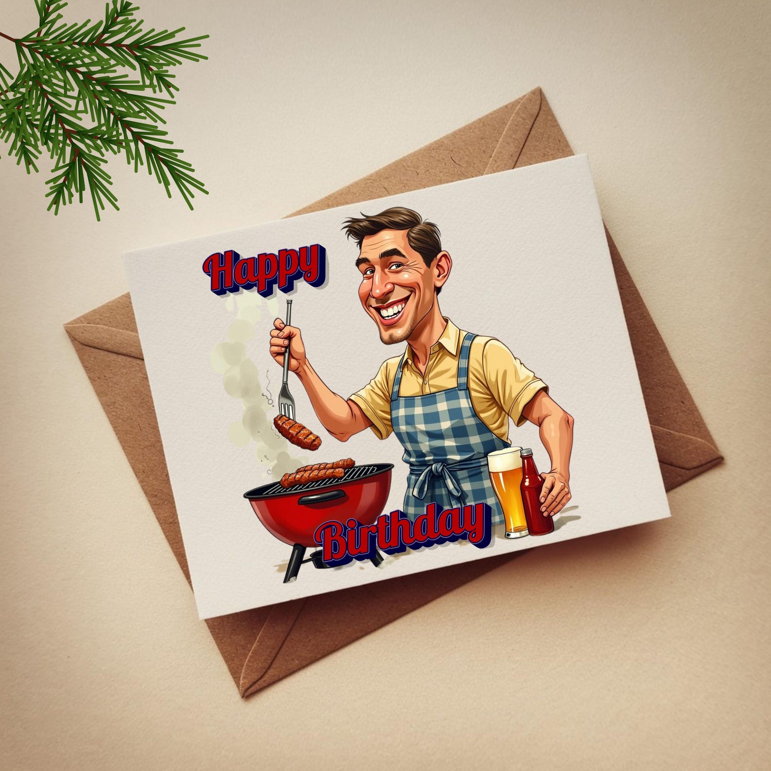 Watercolor BBQ Birthday Clipart: Funny Grill Party PNG (digital ...