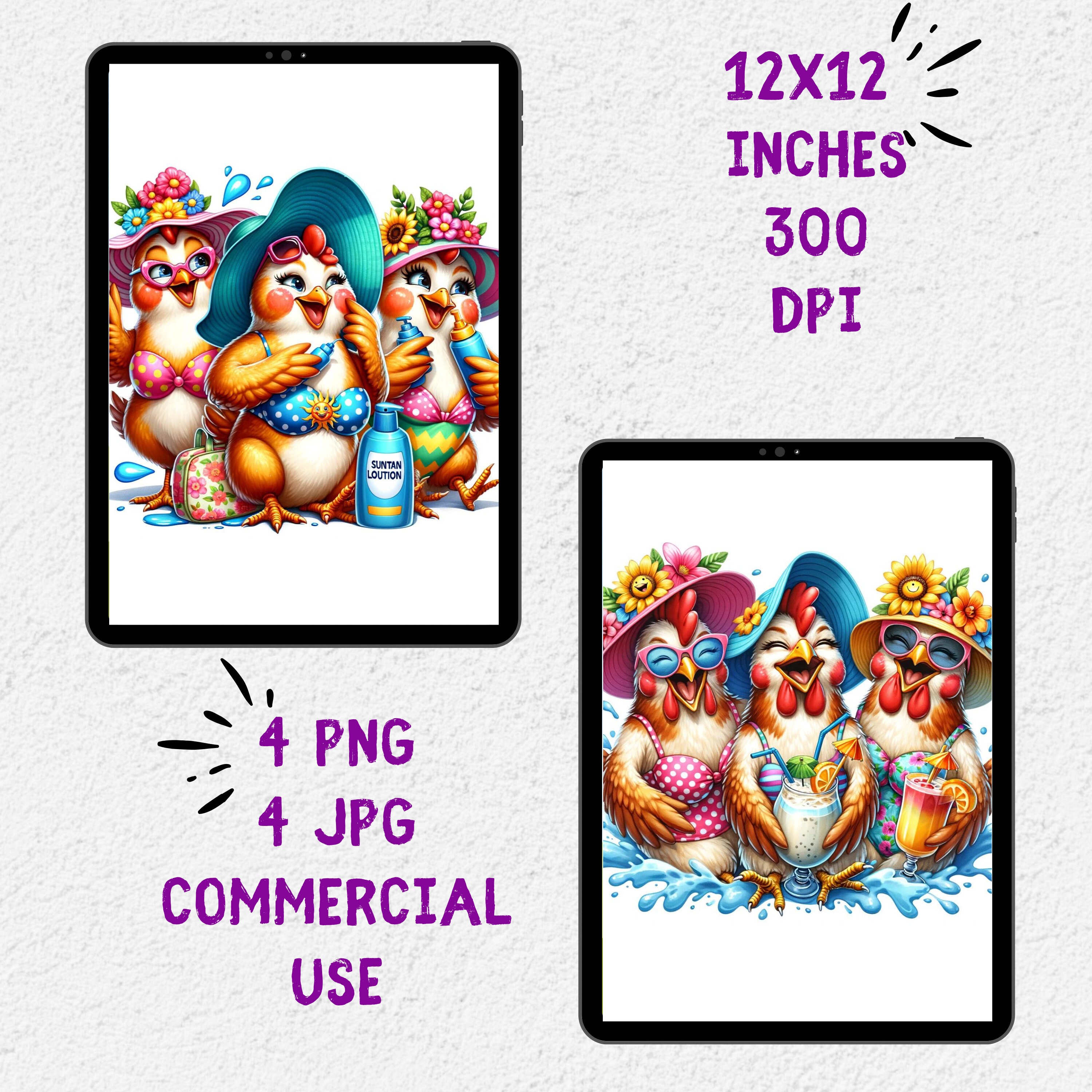 Watercolor Funny Cute Chicken Clipart, Funny Chicken Sublimation, Chick ...