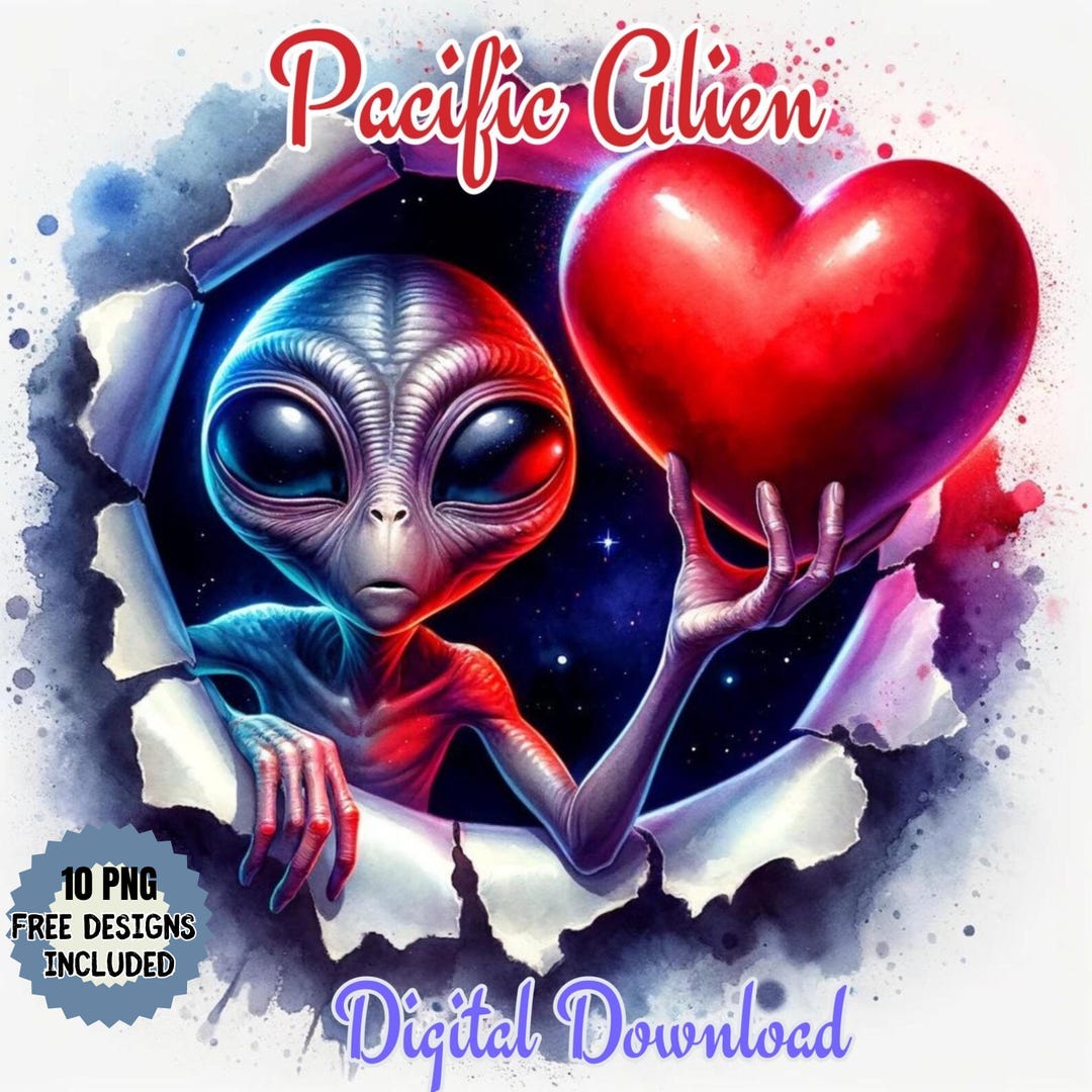 Watercolor Alien Clipart: Galactic Love, Sci-fi Floral (digital ...