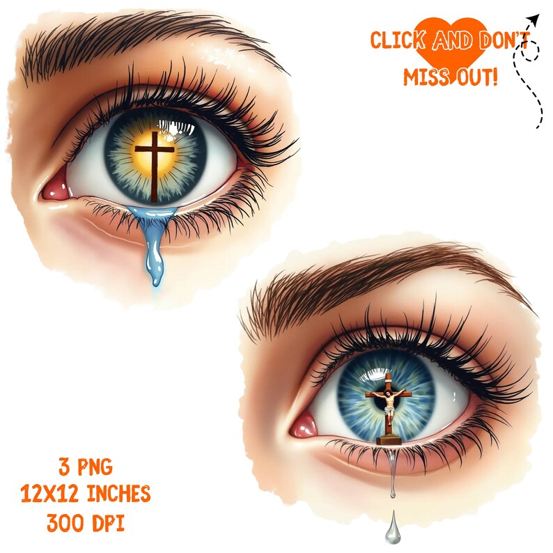 Jesus Christ Eye Clipart: Religious Watercolor PNG (digital Download ...