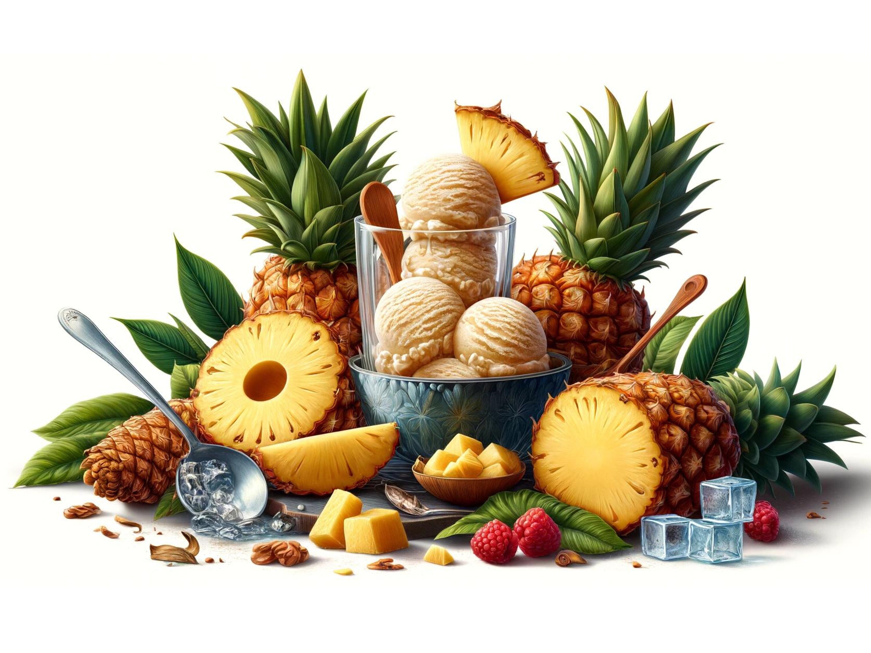 Tropical Summer Ice Cream Clipart Bundle Watercolor , Flavored Tasty ...