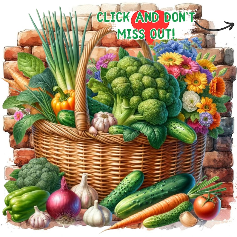Watercolor Vegetables Clipart: Farm Fresh PNG & JPG (digital Download ...