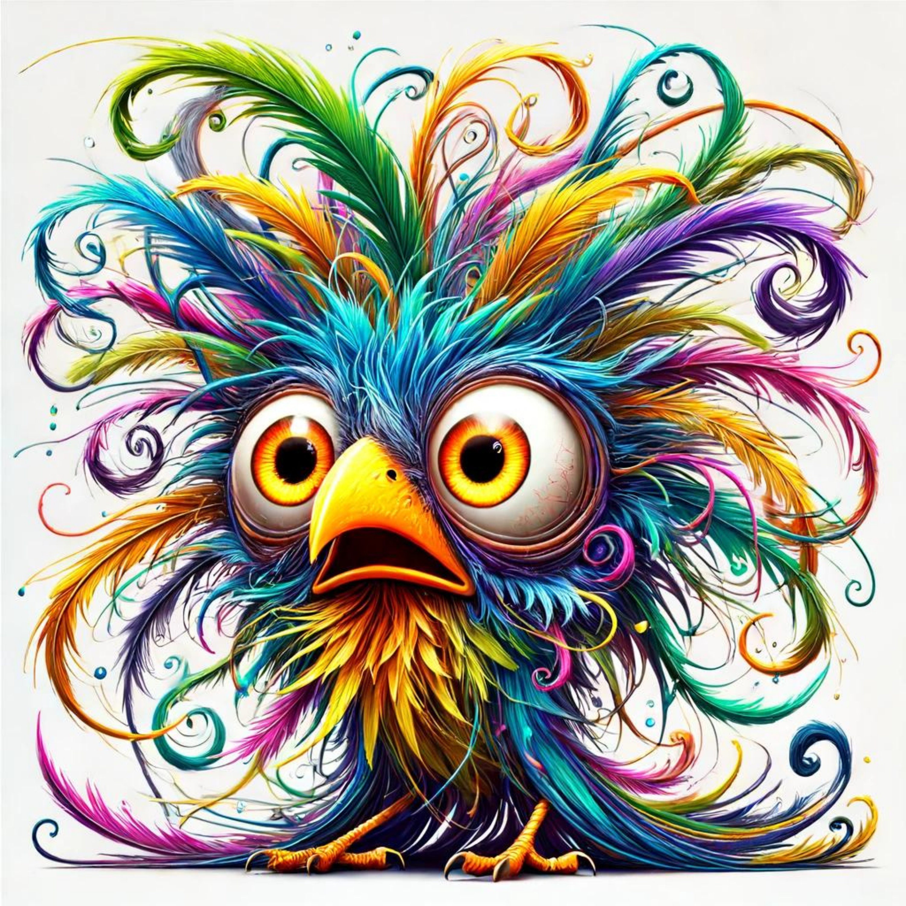 Funny Stressed Bird Clipart Bundle: Quirky Cartoon PNG (digital ...