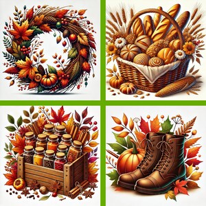 Watercolor Fall Clipart Bundle. 32 High Quality Designs Png & Jpg ...