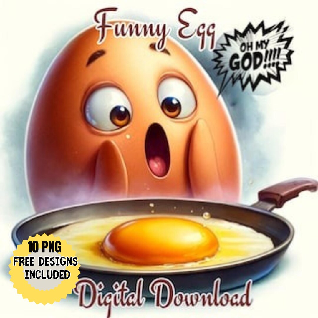 Funny Egg Watercolor Clipart: Kitchen Humor Art (digital Download) - Etsy