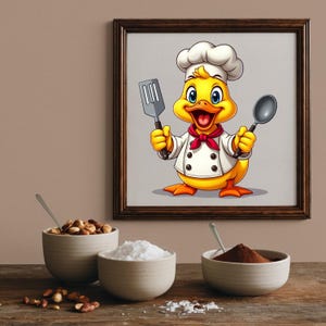Cute Duck Chef Cooking Kitchen Clipart. Mallard Duck Digital File ...